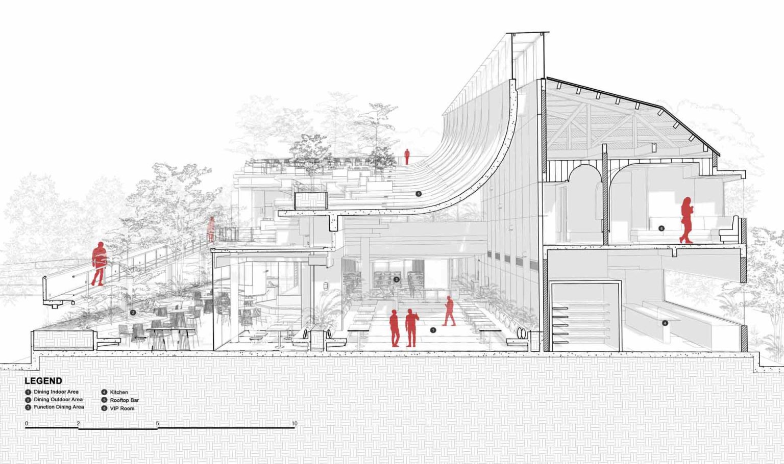 This Building With A Split Roof Makes Space For A Rooftop Park