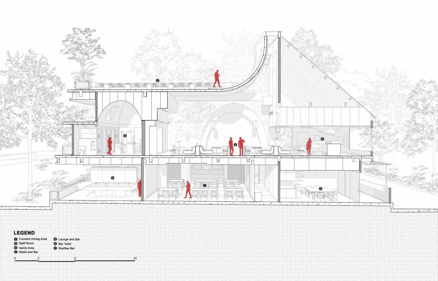 This Building With A Split Roof Makes Space For A Rooftop Park