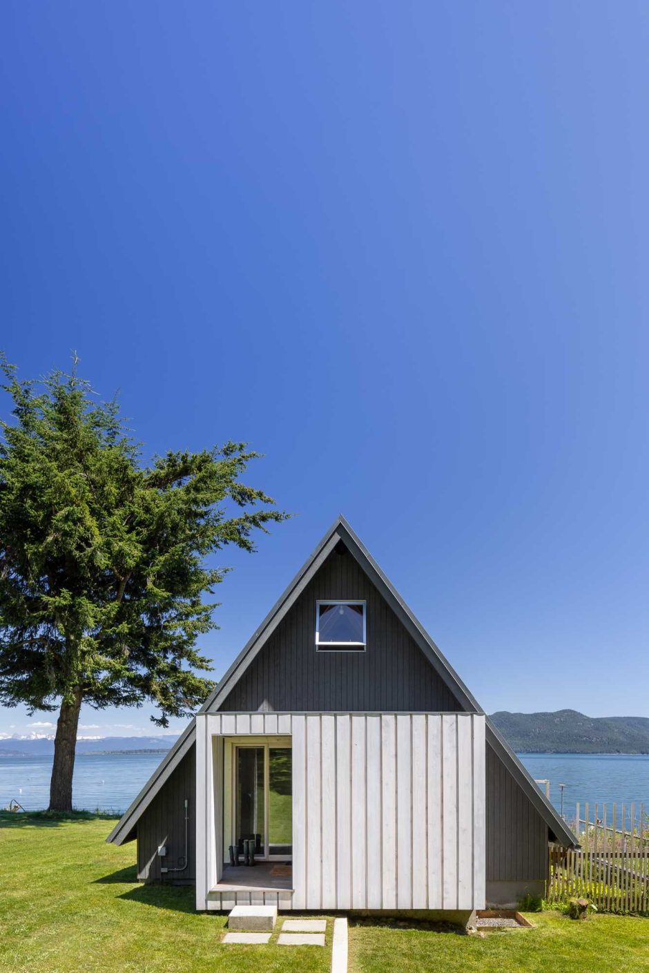A Waterfront A-frame House Renovated With Contemporary Finishes