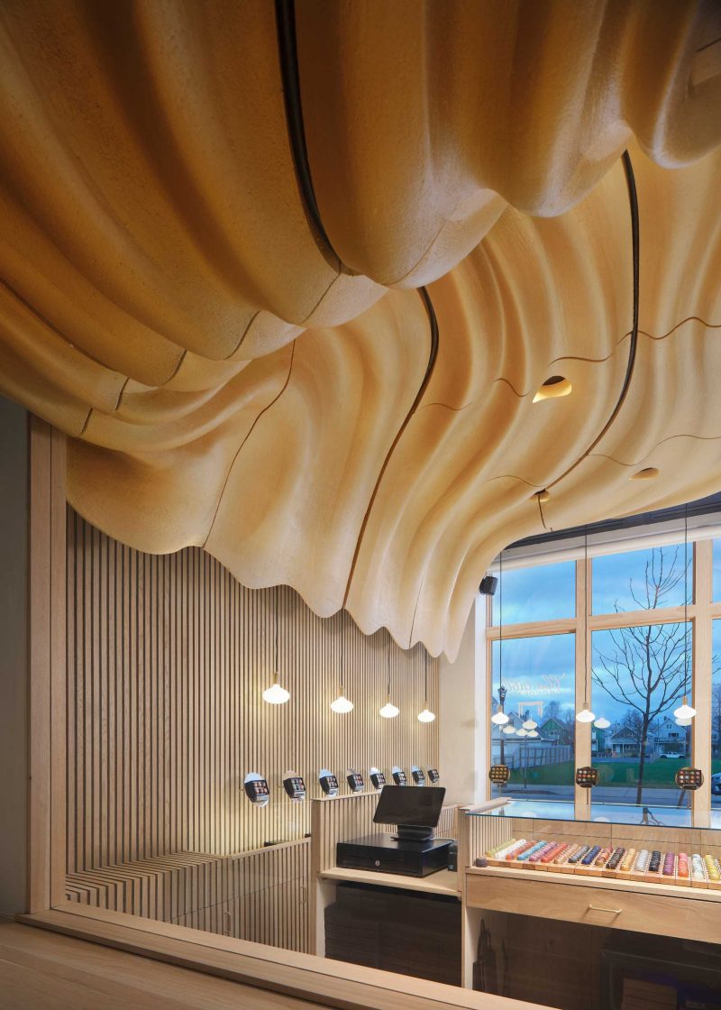 A Sculptural Ceiling Inspired By Flowing Chocolate Can Be Seen Inside ...