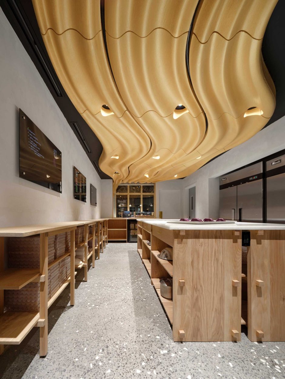 A Sculptural Ceiling Inspired By Flowing Chocolate Can Be Seen Inside ...