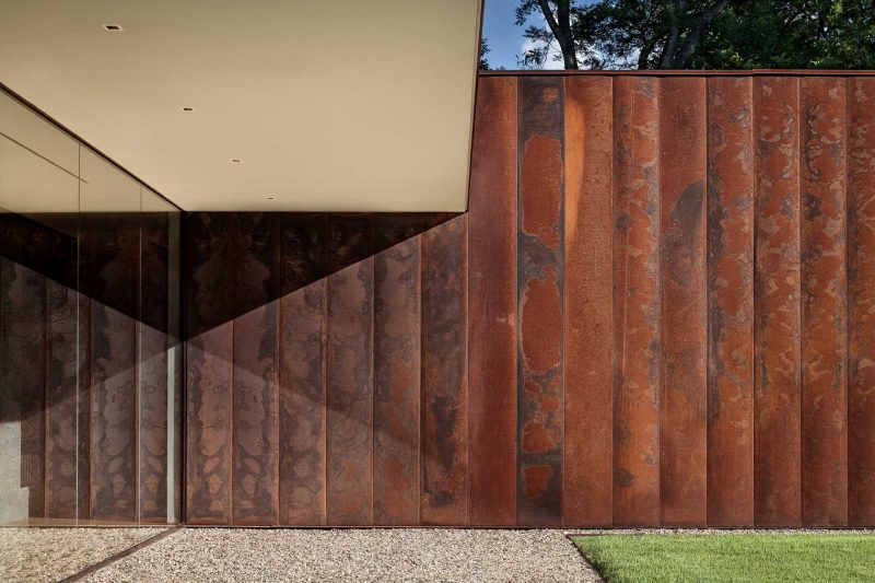 Weathered Steel Covers The Exterior Of This Modern Home In Texas