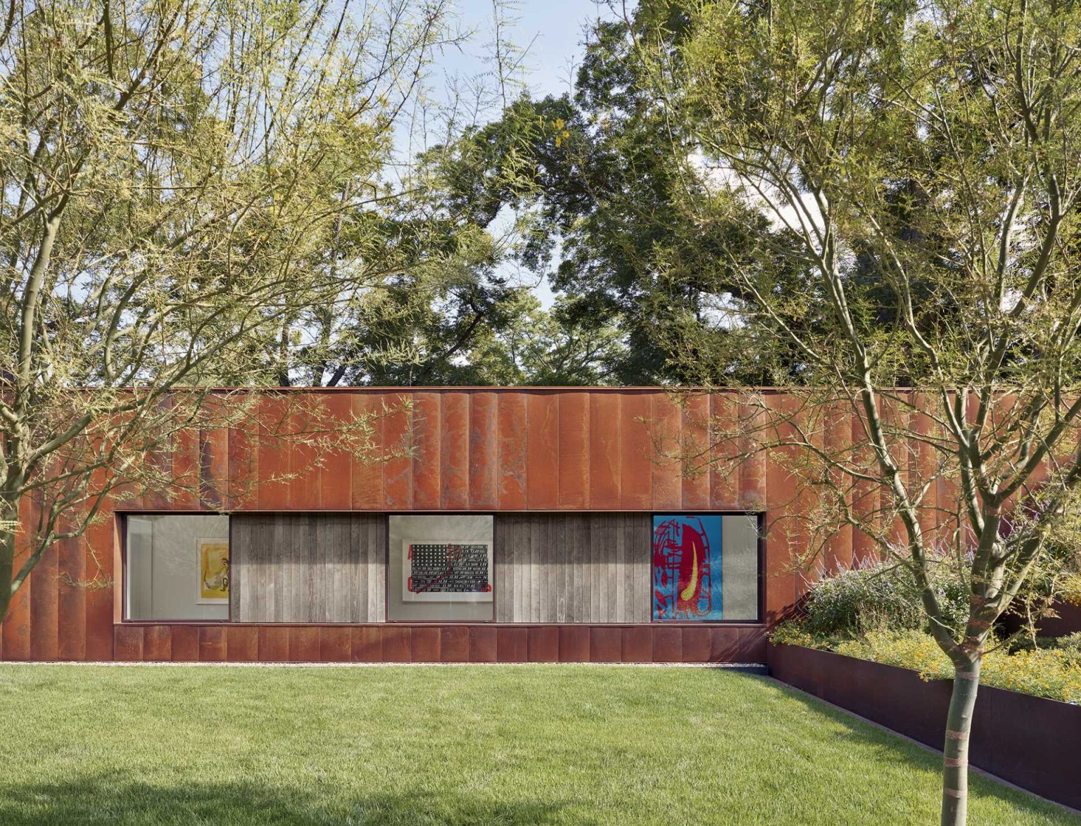 Weathered Steel Covers The Exterior Of This Modern Home In Texas