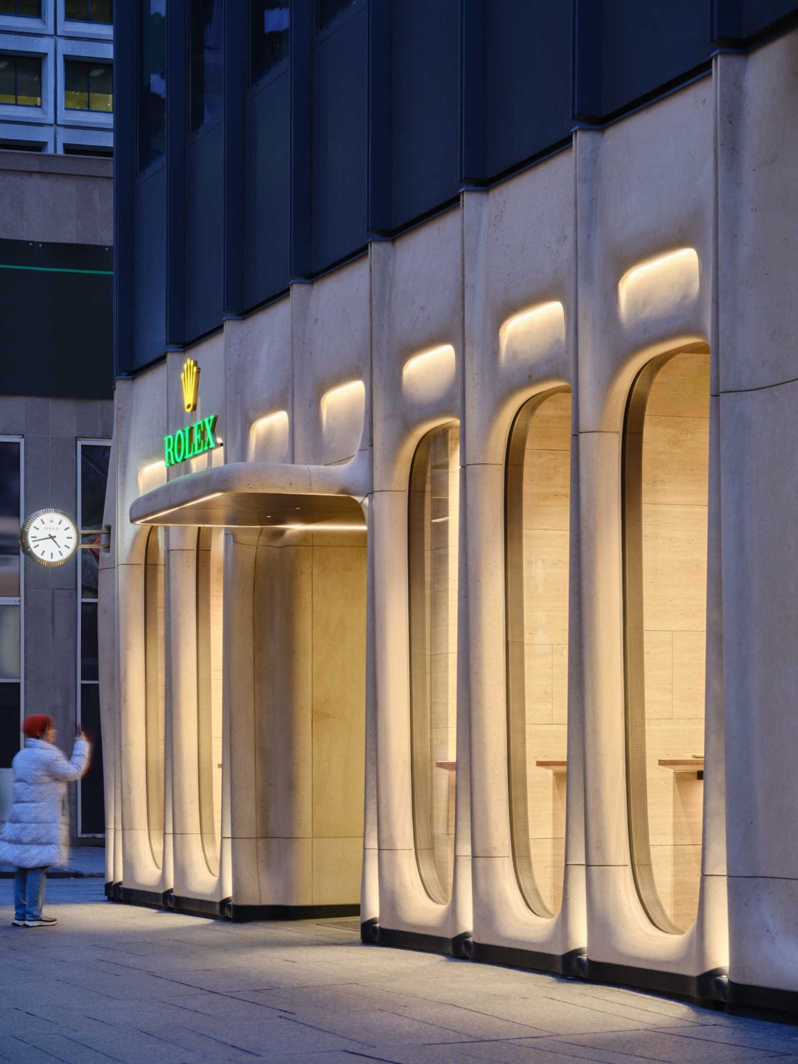 A Sculptural Limestone Facade Was Designed For This Boutique Retail Store