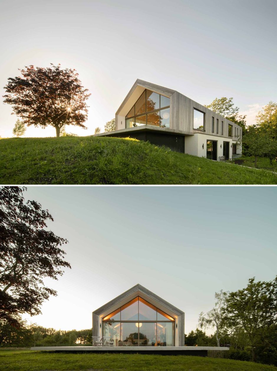 A Contemporary Gable Roof Runs The Length Of This Home