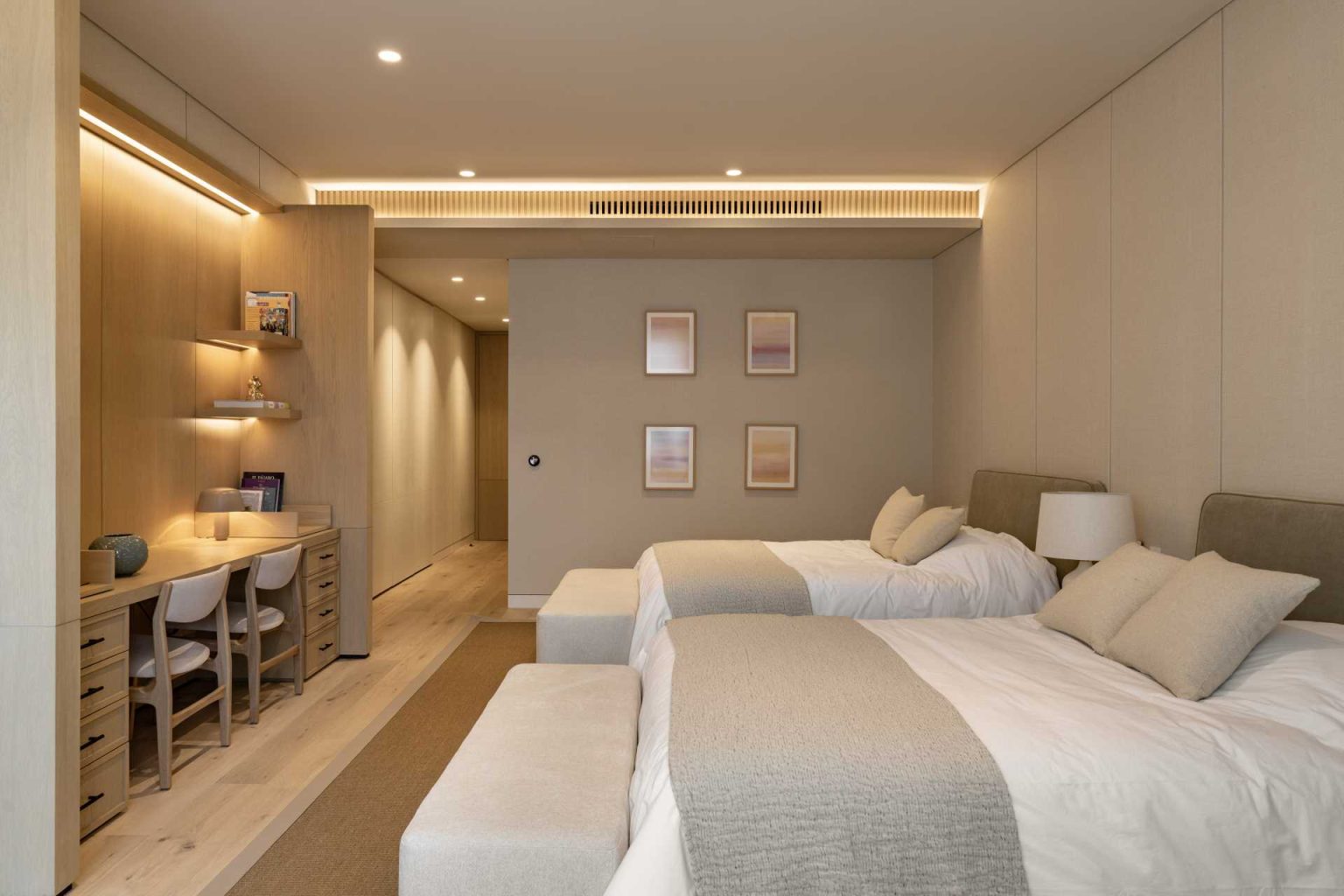 Hidden Lighting Creates A Warm Glow Throughout This Apartment Interior