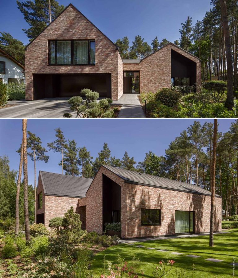 A Modern Brick Home Designed Around The Original Placement Of Trees