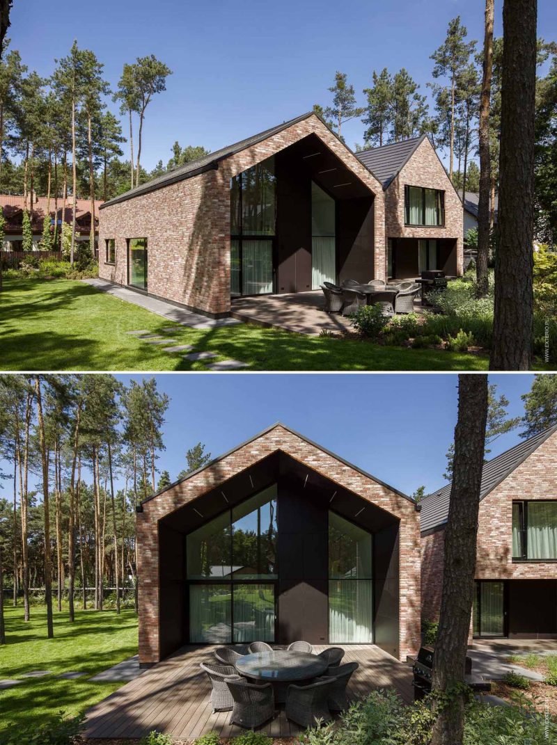 A Modern Brick Home Designed Around The Original Placement Of Trees