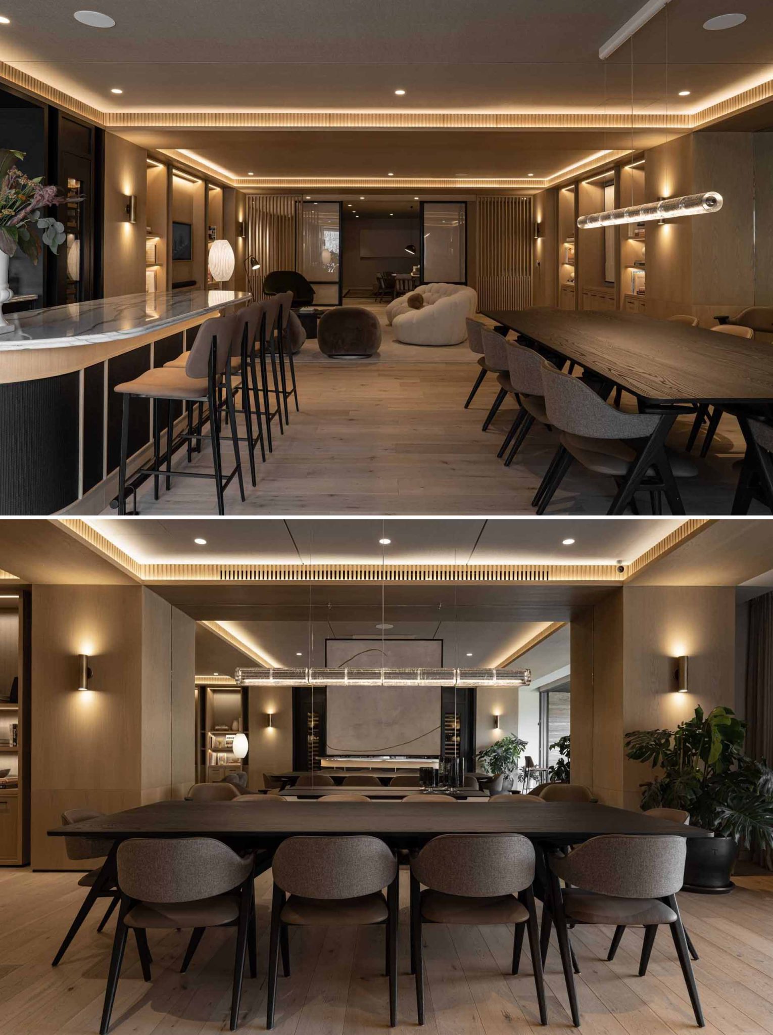Hidden Lighting Creates A Warm Glow Throughout This Apartment Interior