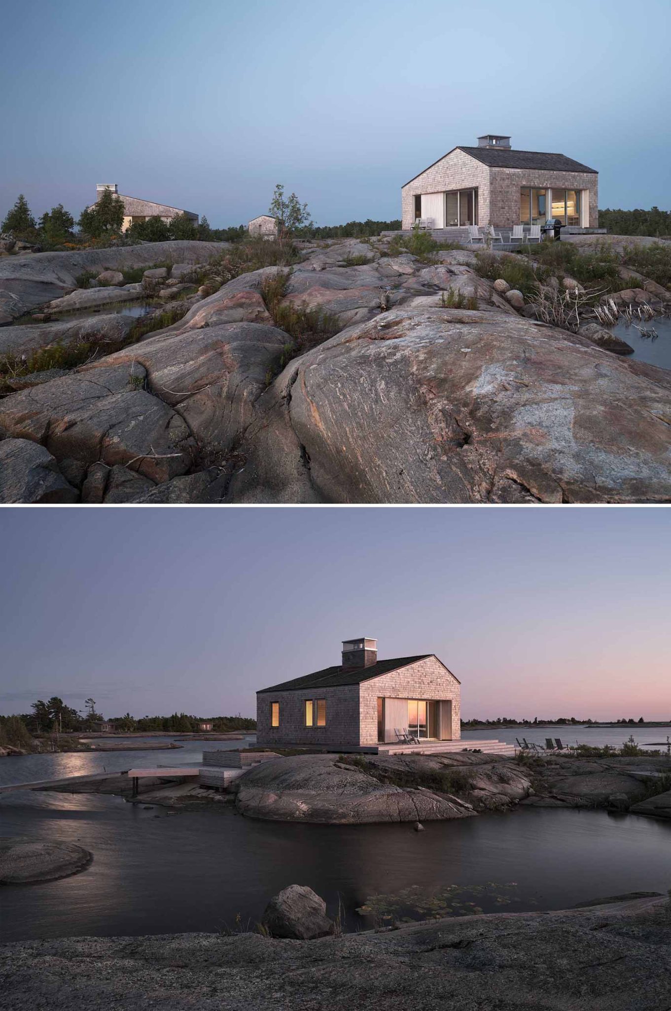 A Cluster Of Shingle-Clad Buildings Create An Island Cottage Experience ...