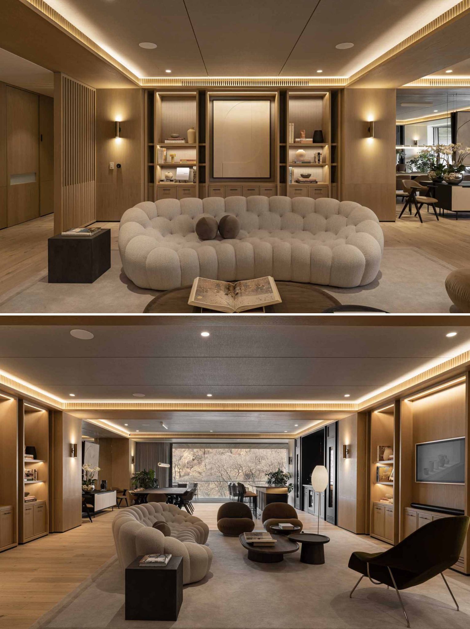 Hidden Lighting Creates A Warm Glow Throughout This Apartment Interior