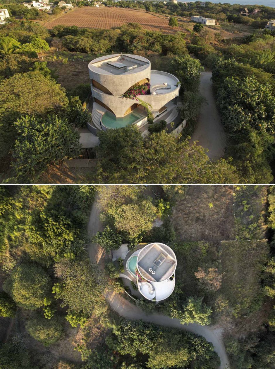 A Round Design And Open Arches Give This Concrete Home A Unique Look