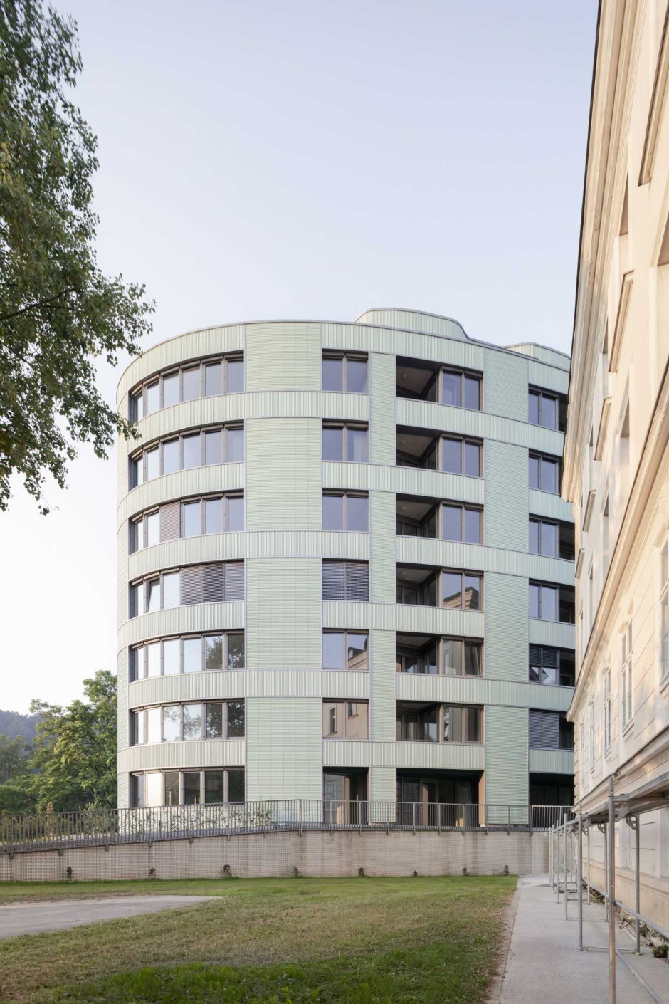 Undulating Balconies And A Mint Green Tiled Exterior Give This New ...