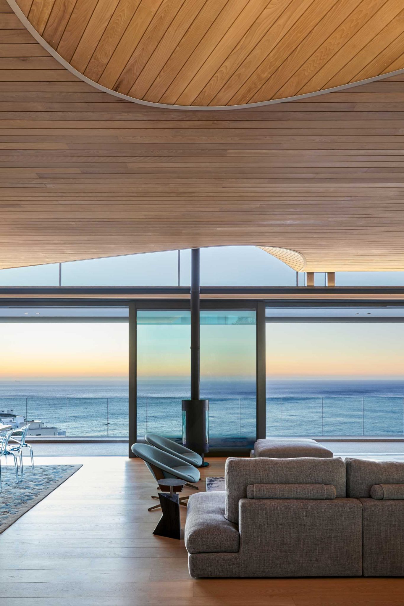 An Undulating Wood Ceiling Inspired By Ocean Waves And Nearby Mountains