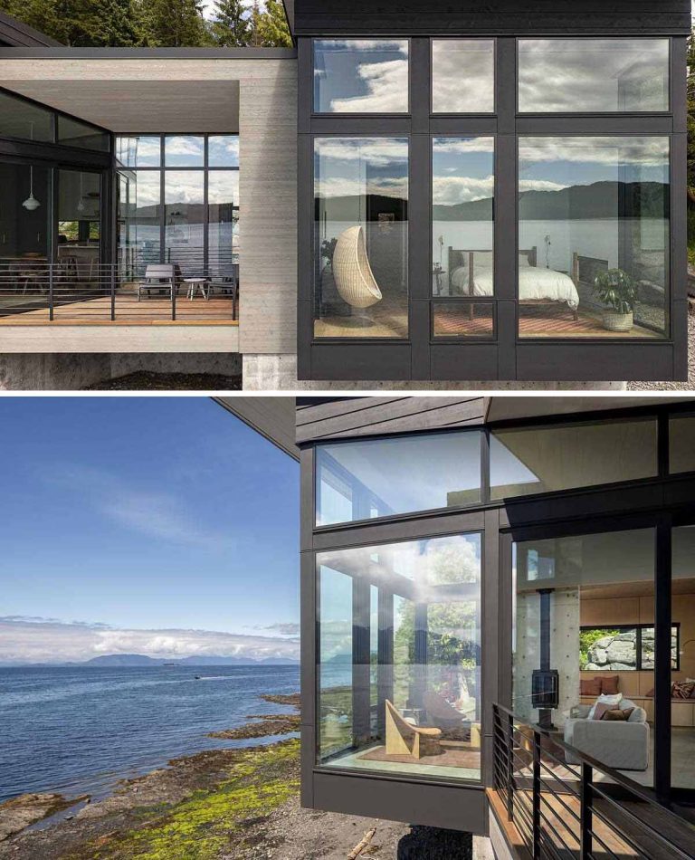 A New Home Overhanging The Water's Edge In Alaska