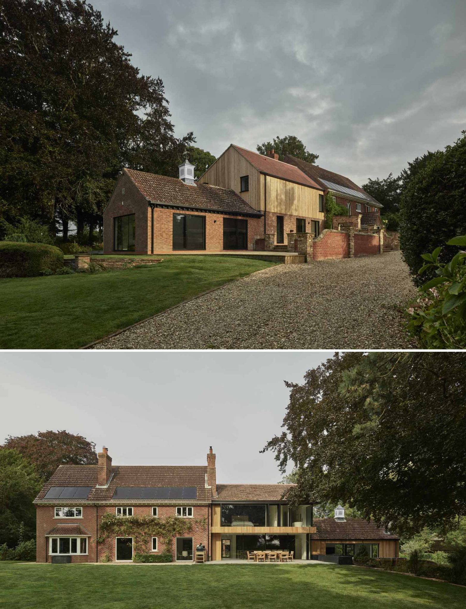 An Old Brick Home Received A Modern Wood-Clad Extension