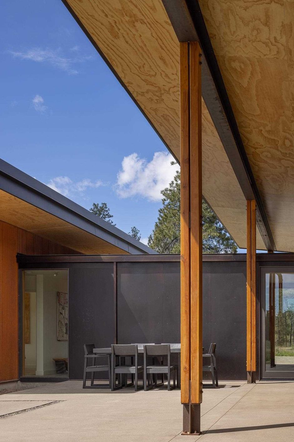 A Weathered Corrugated Metal Exterior Protects This Home On A Ranch