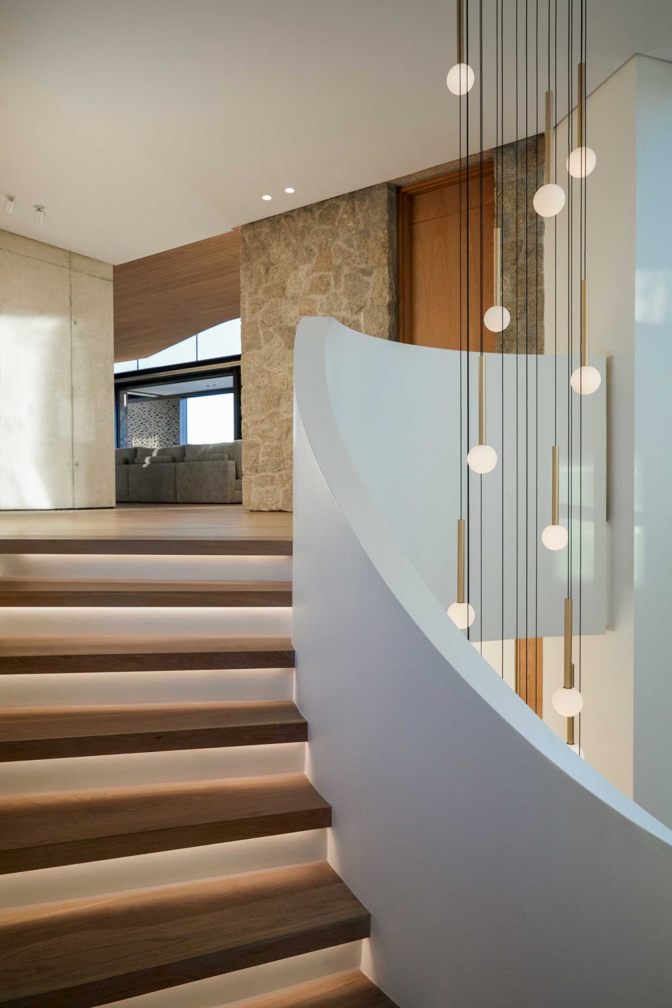 An Undulating Wood Ceiling Inspired By Ocean Waves And Nearby Mountains