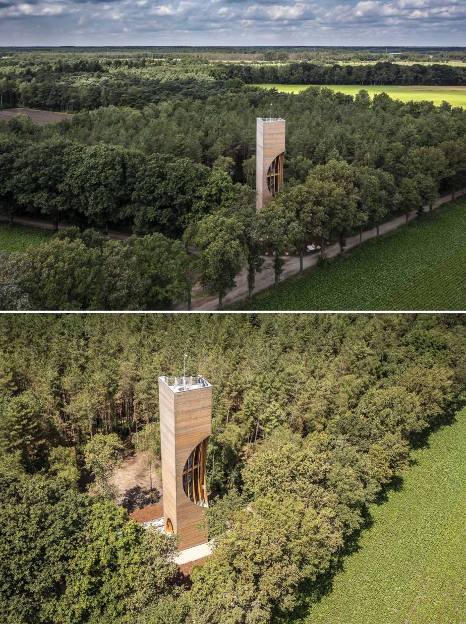 This Wood Watchtower Is Also A Home For Bats