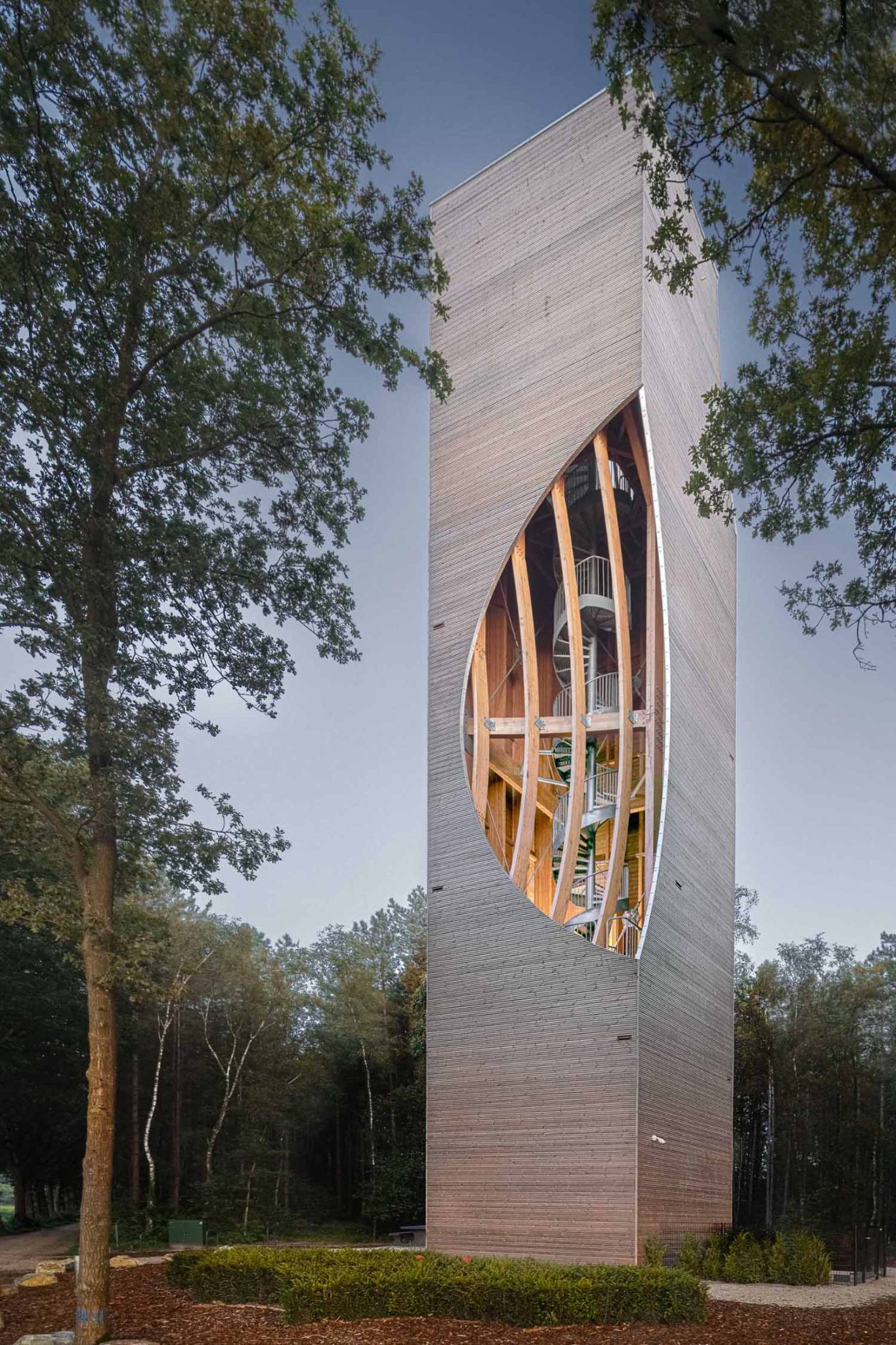 This Wood Watchtower Is Also A Home For Bats