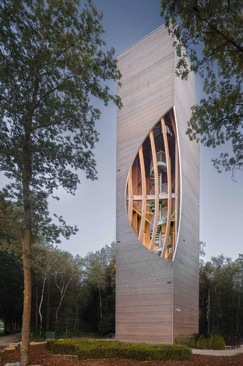 This Wood Watchtower Is Also A Home For Bats