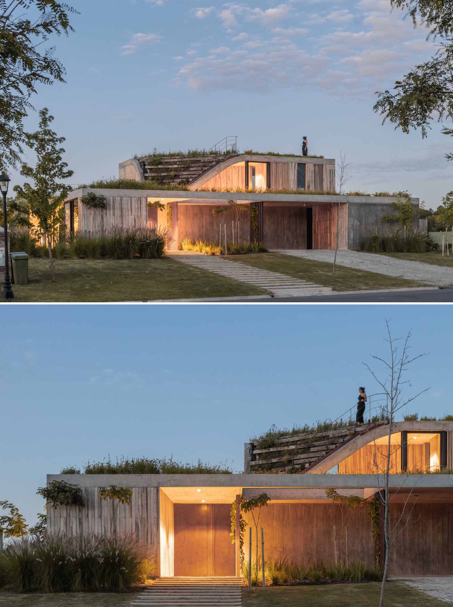 A House That Rises From The Ground Forming A Three-Level Garden