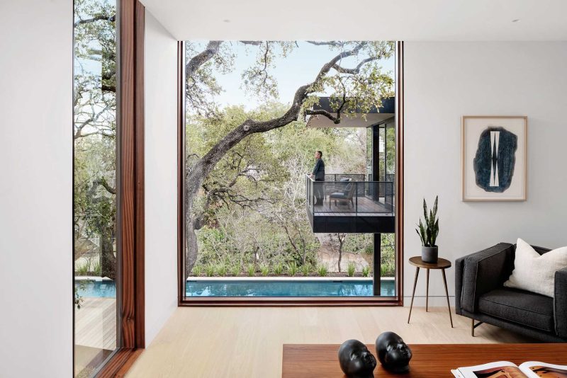 This Modern Home Was Designed Around A Split-Trunk Oak Tree