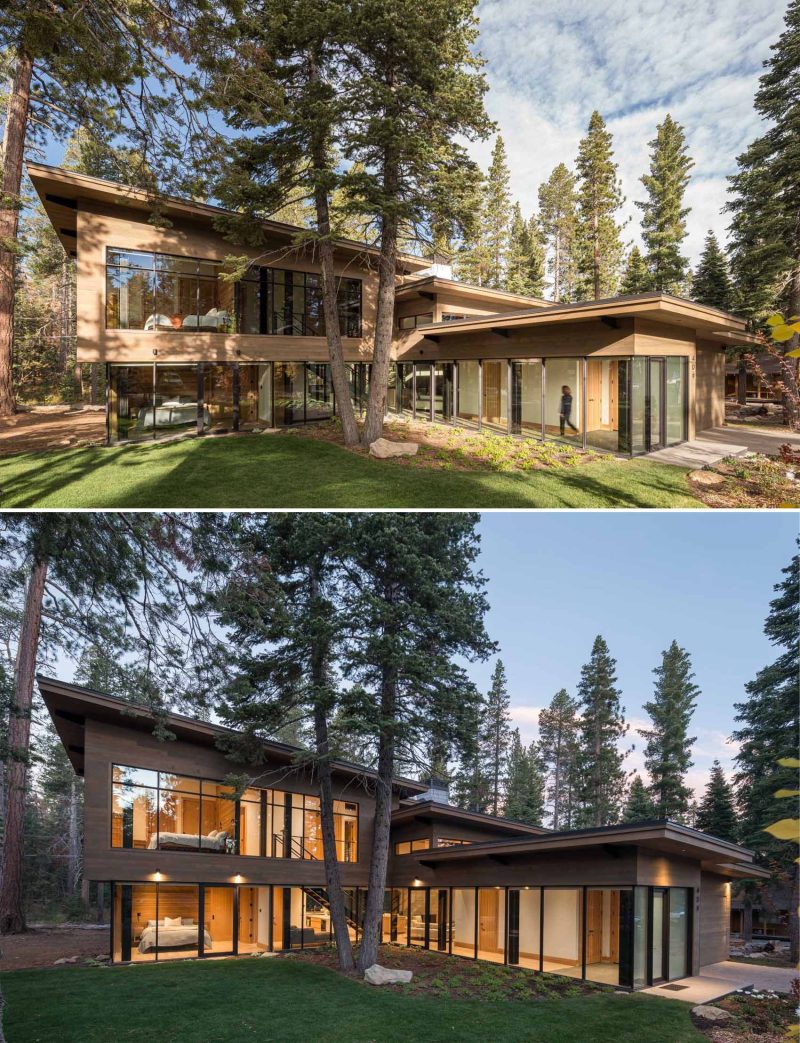 Lake Tahoe Residence utiliza intencionalmente una paleta suave y ...