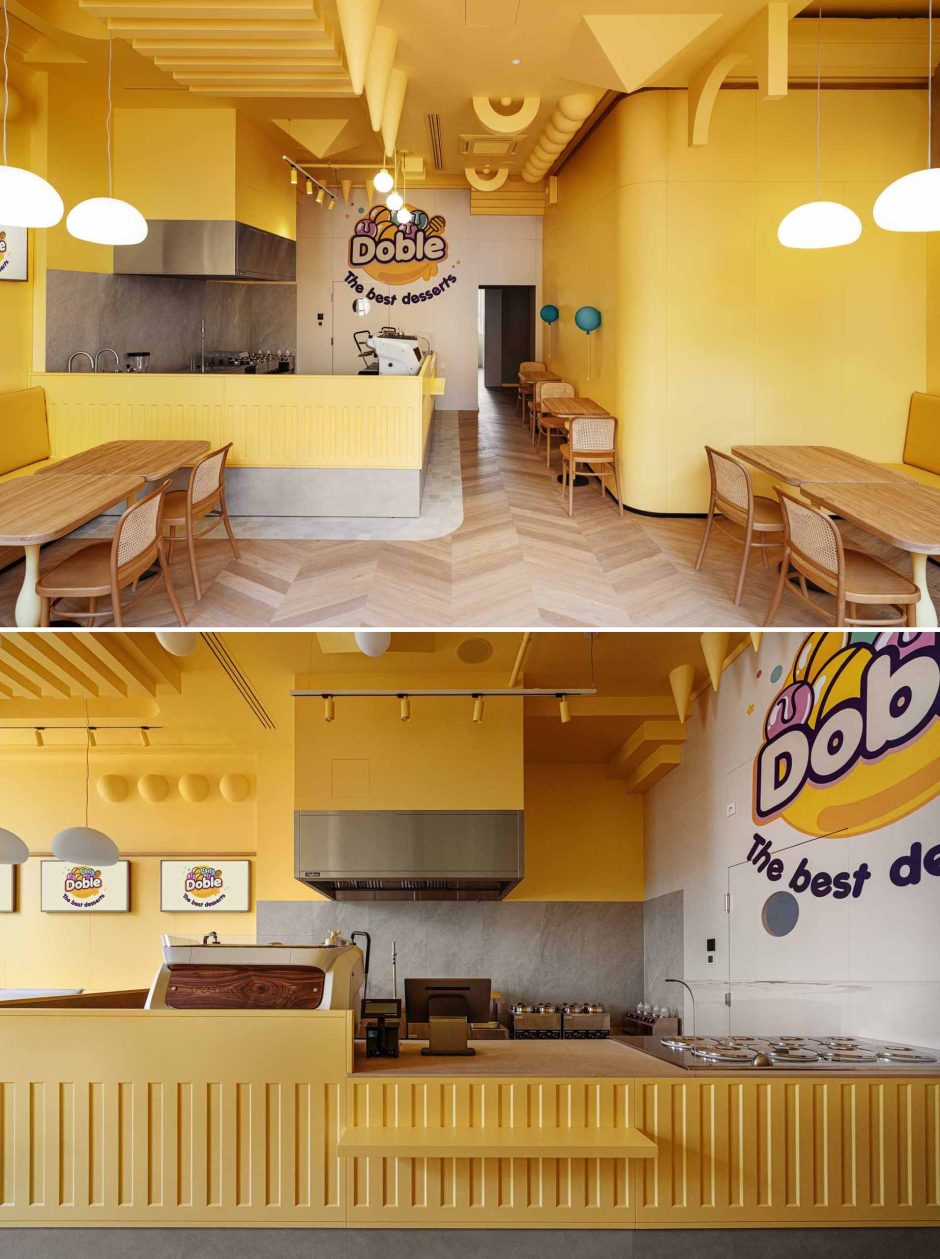 A Yellow Interior Sets The Tone For This Cafe