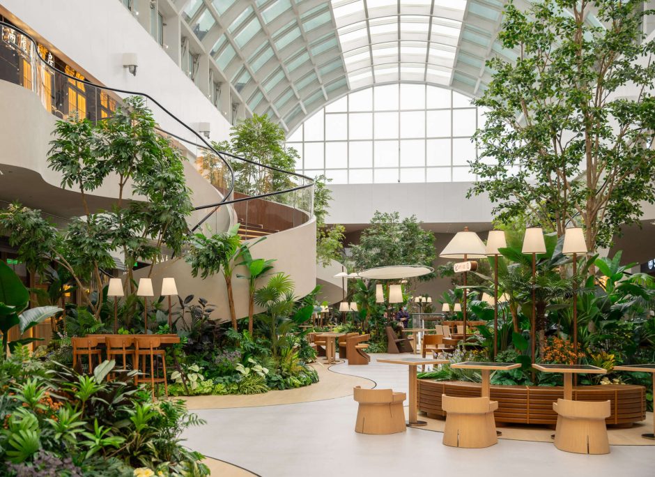 Step Inside This Indoor Backyard Eating Plaza Crammed With Vegetation ...