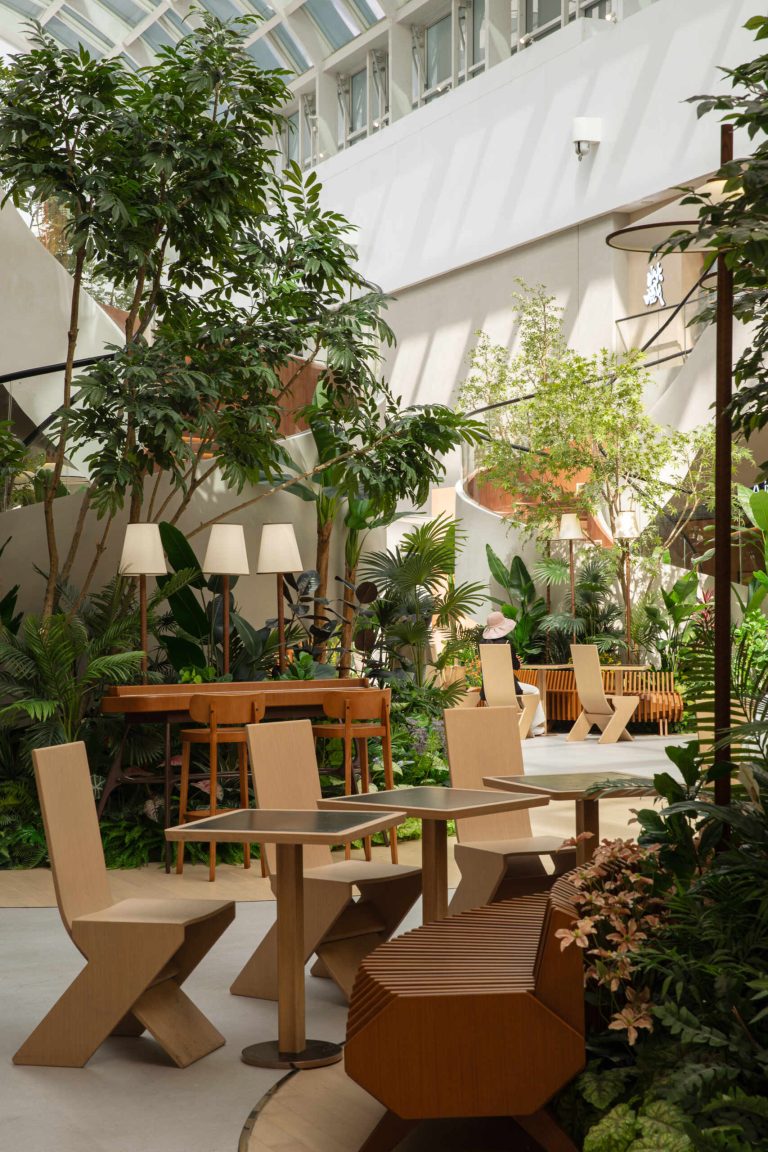Step Inside This Indoor Garden Dining Plaza Filled With Plants And Pathways