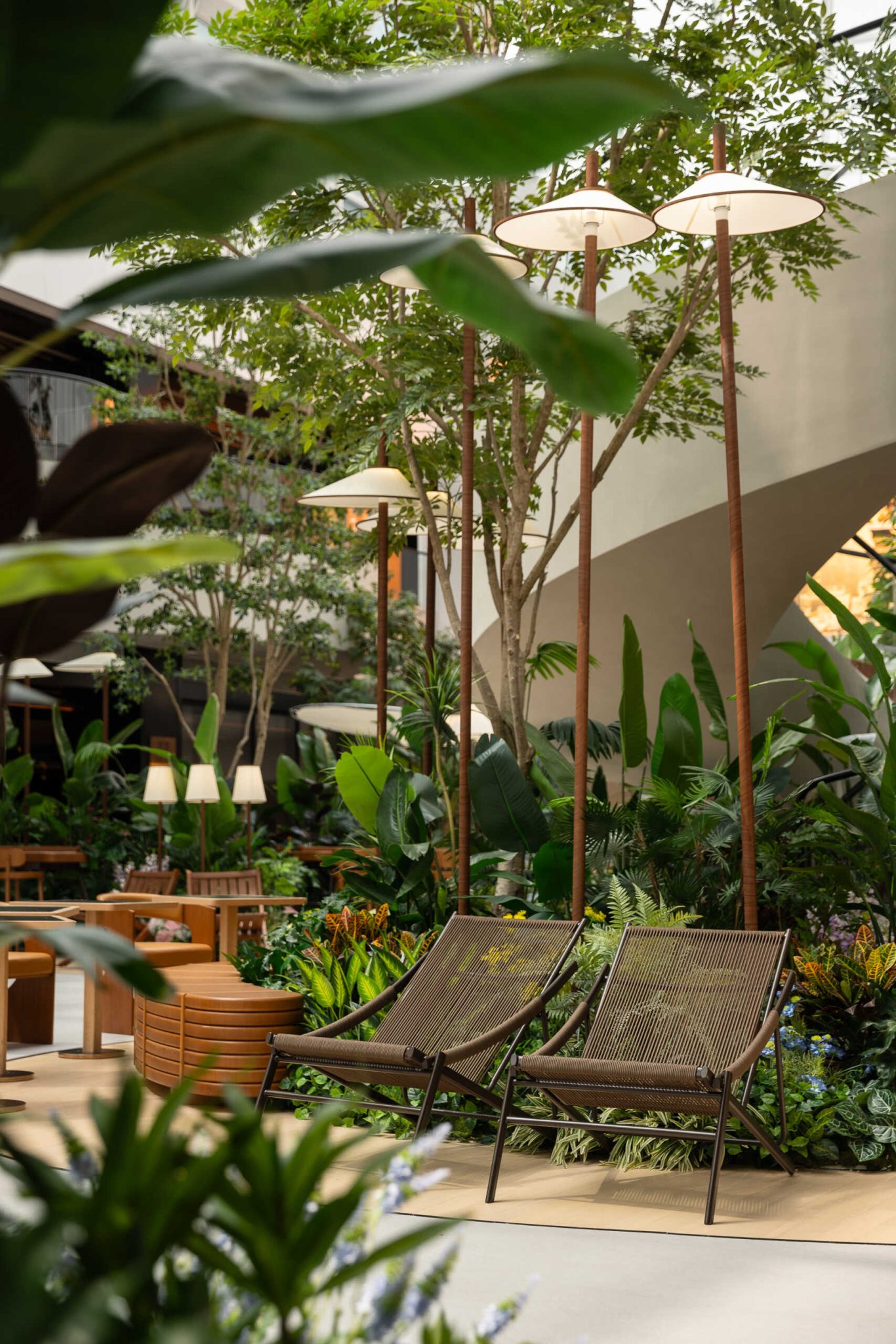 Step Inside This Indoor Garden Dining Plaza Filled With Plants And Pathways