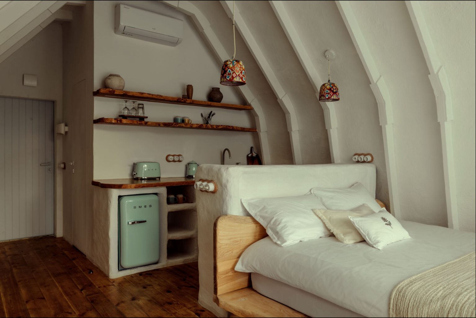 Hobbit houses by the water that look straight out of a story