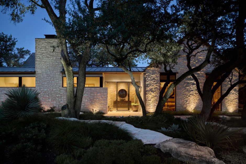 Inside A Home Where Limestone, Wood, and Steel Create Modern Warmth
